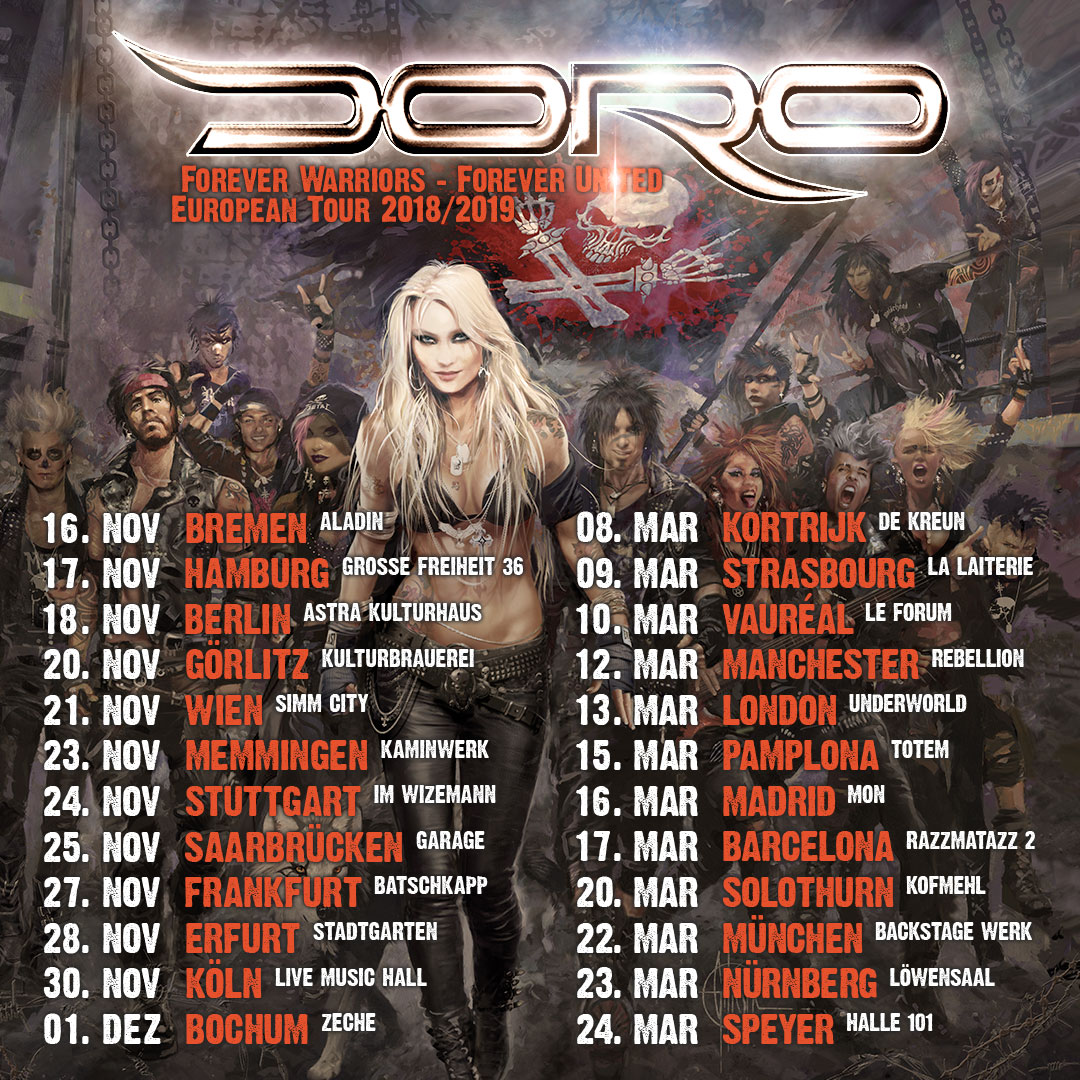 DORO auf großer Europatournee mit Halt im Backstage München - APES METAL